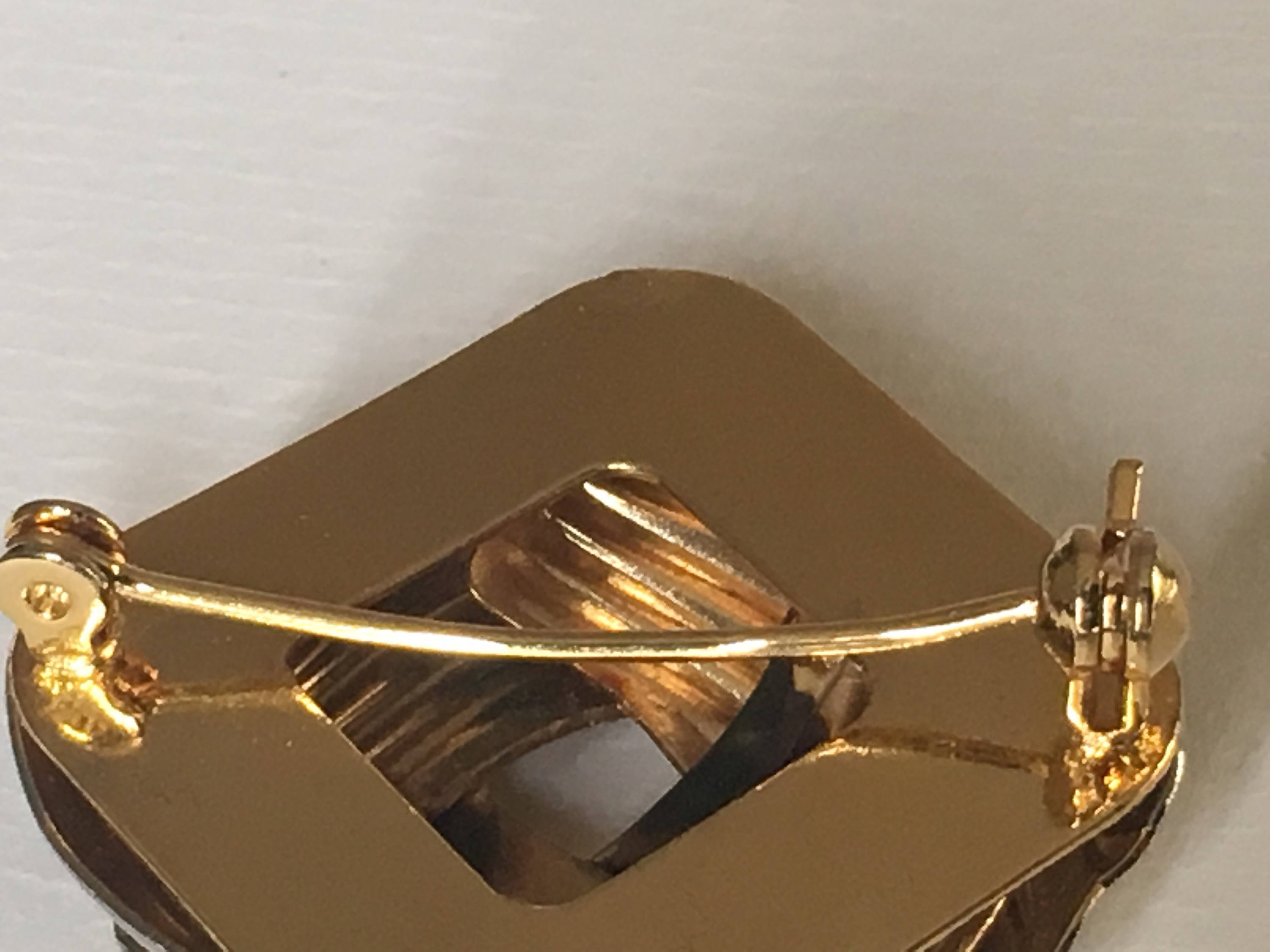 Modernist Style Vintage Brooch Square Swirl Brooch Gold - Etsy