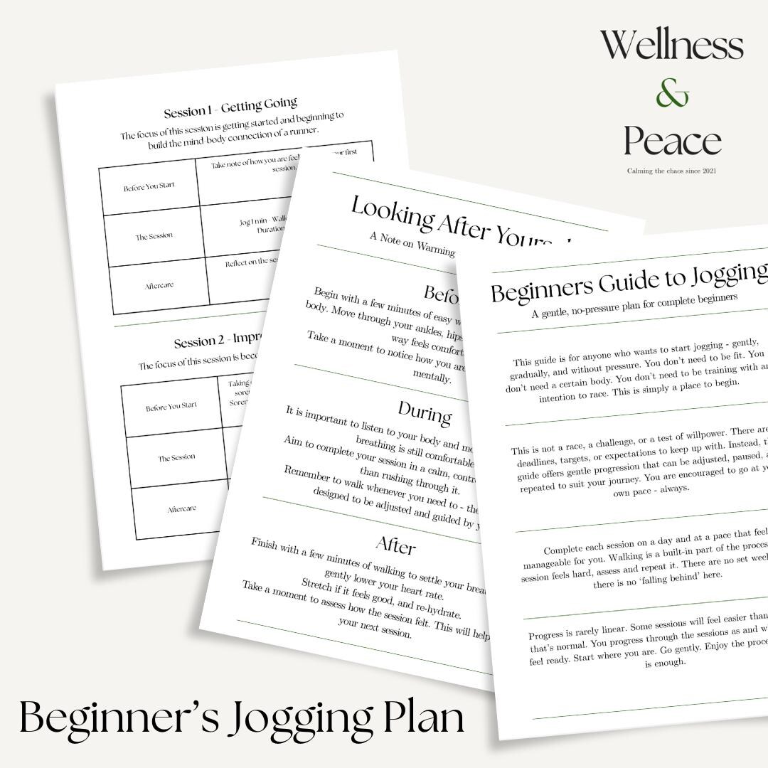 Beginner Jogging Plan | Gentle 12-session Guide (PDF Download) - Etsy