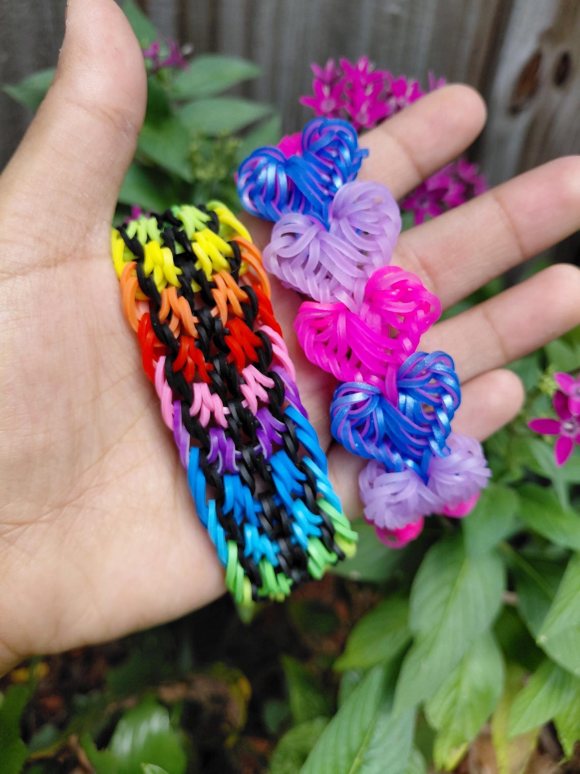 Set-10 Rainbow Loom Bracelets Loom Bands Birthday Party Favors Sensory ...