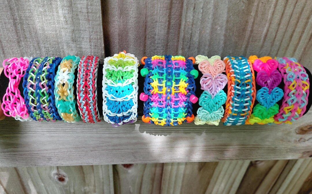 Set-10 Rainbow Loom Bracelets Loom Bands Birthday Gifts Party Favors ...