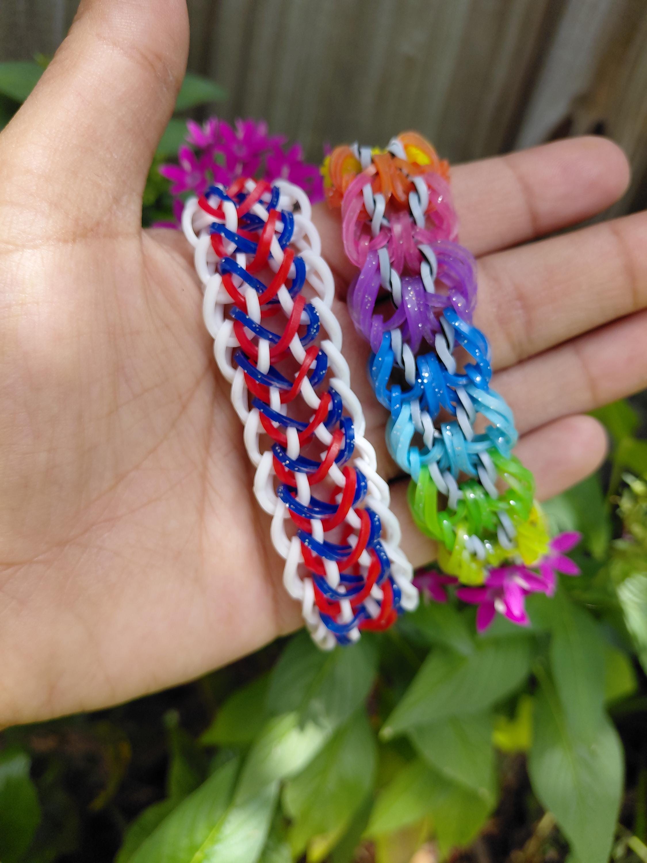 Set-10 Rainbow Loom Bracelets Loom Bands Birthday Party Favors Sensory ...