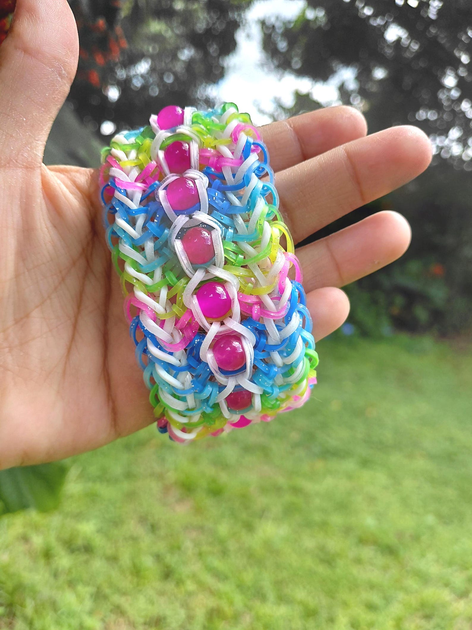 Set-10 Rainbow Loom Bracelets Loom Bands Birthday Party Favors Sensory ...
