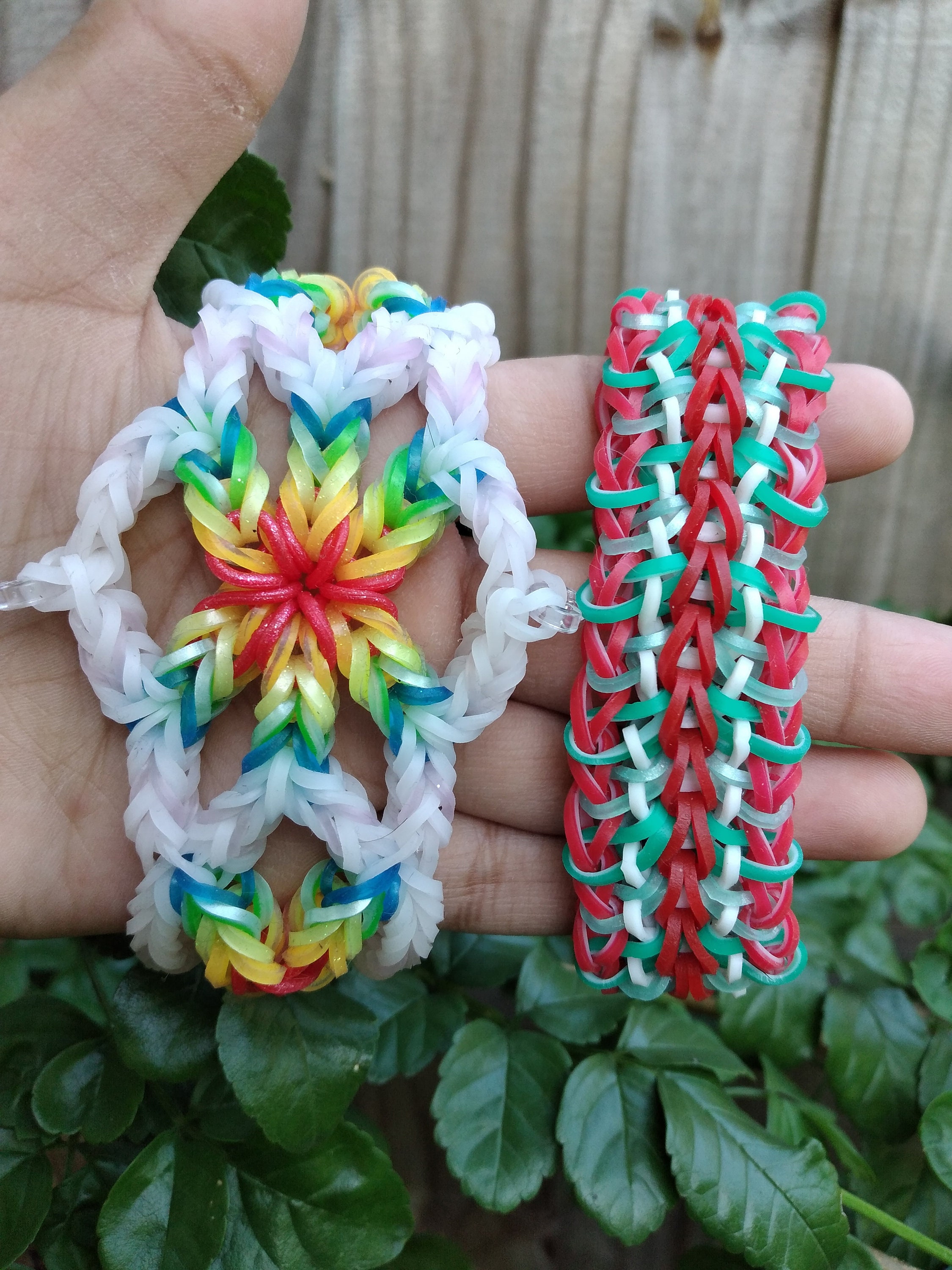 Set of 10 Rainbow Loom Bracelets Fun Loom Bracelets Loom Bands Sensory ...