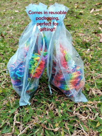Set of 10 Rainbow Loom Bracelets Fun Loom Bracelets Loom Bands Sensory ...