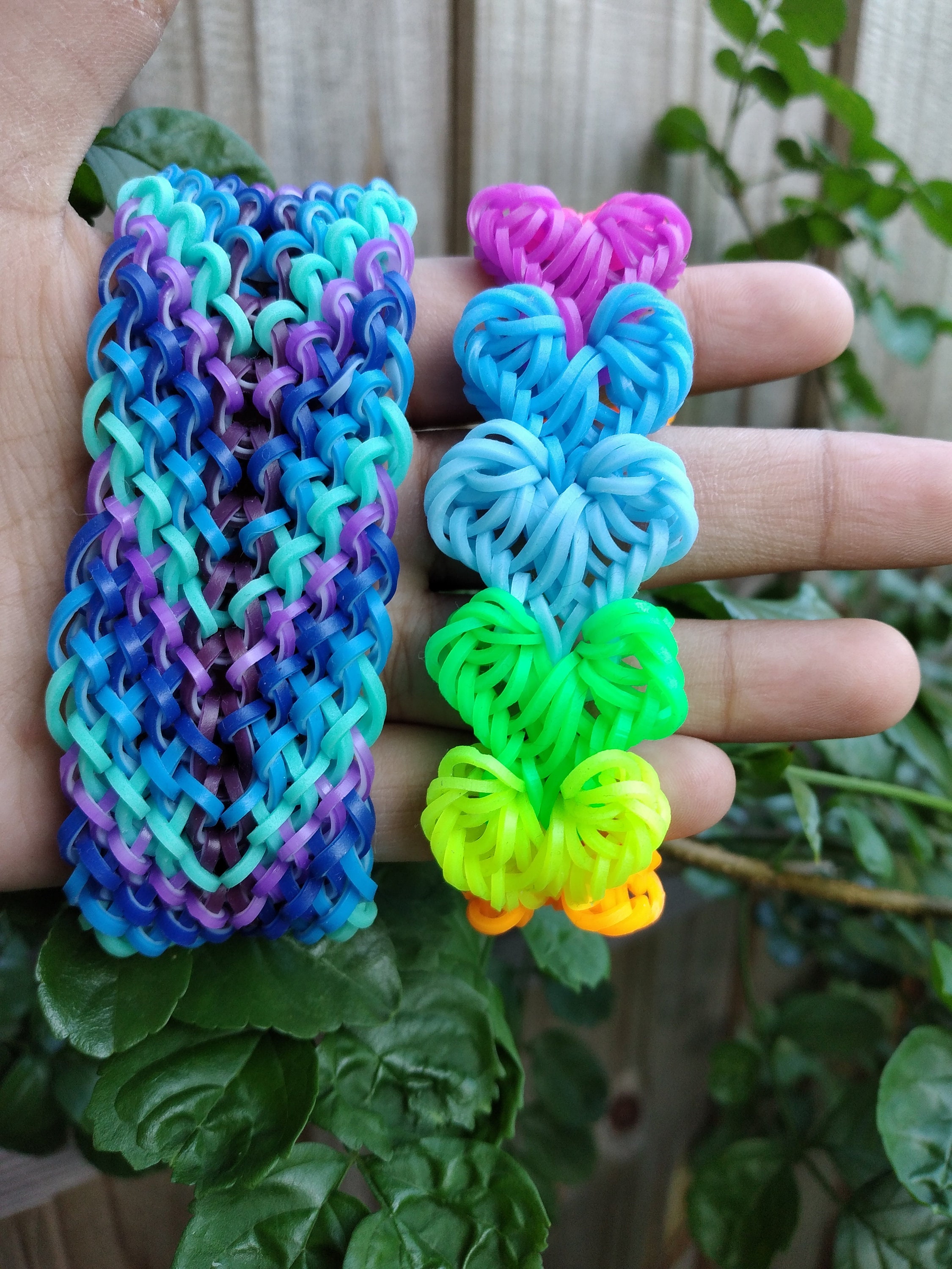 Set of 10 Rainbow Loom Bracelets Fun Loom Bracelets Loom Bands Sensory ...