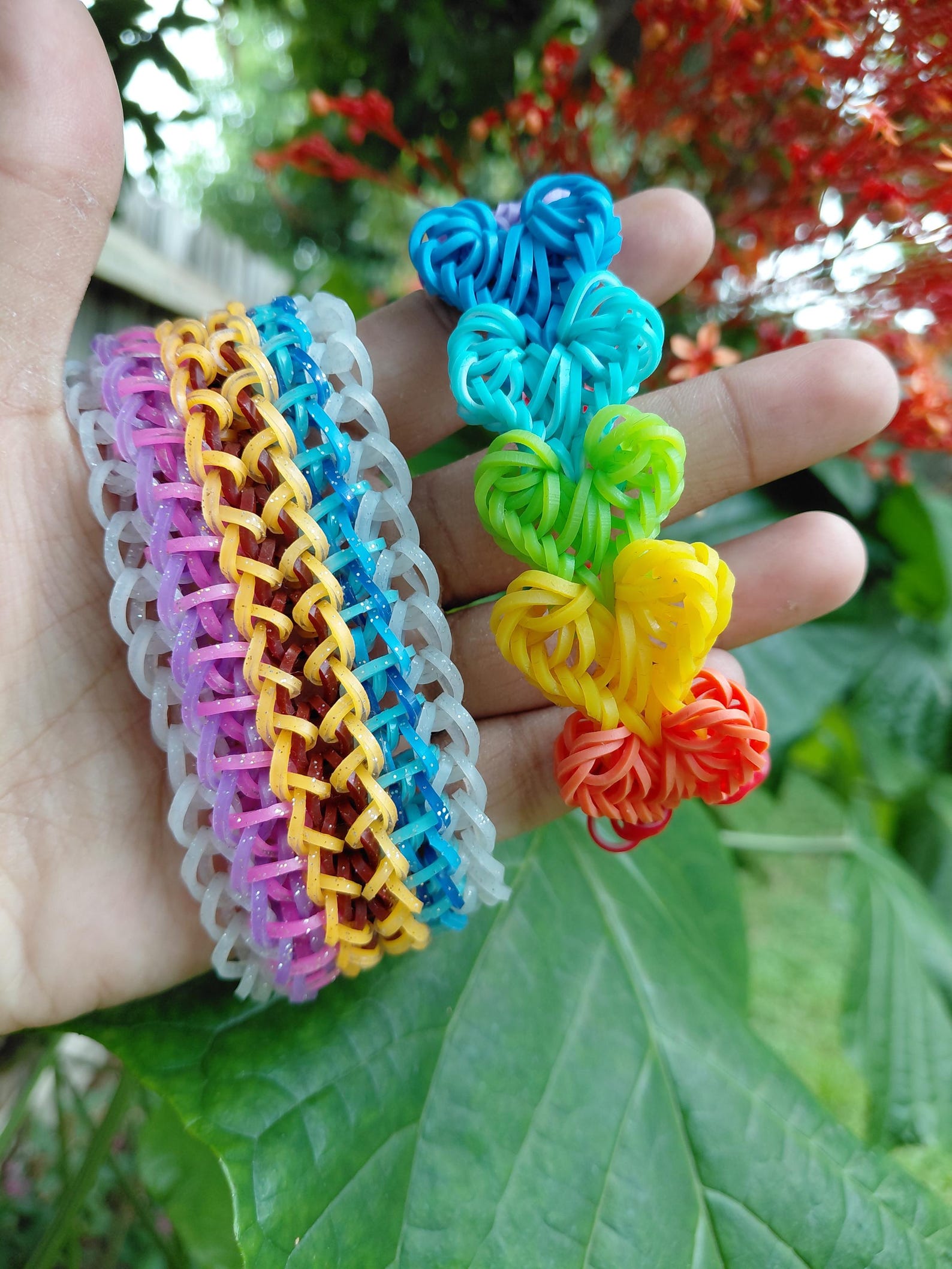Set-10 Rainbow Loom Bracelets Loom Bands Birthday Party Favors Sensory ...