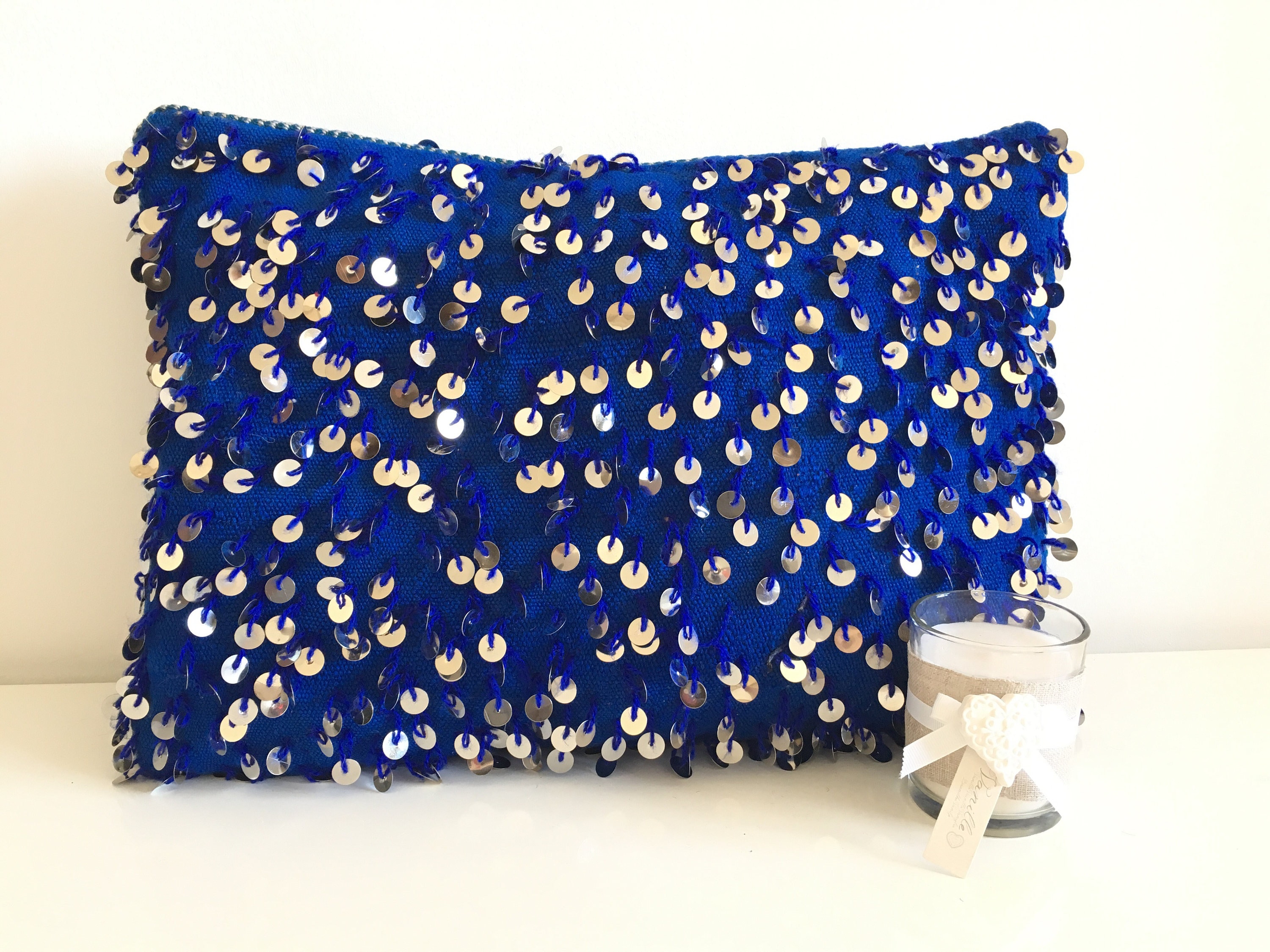 Moroccan Pillow With Sequins - Etsy