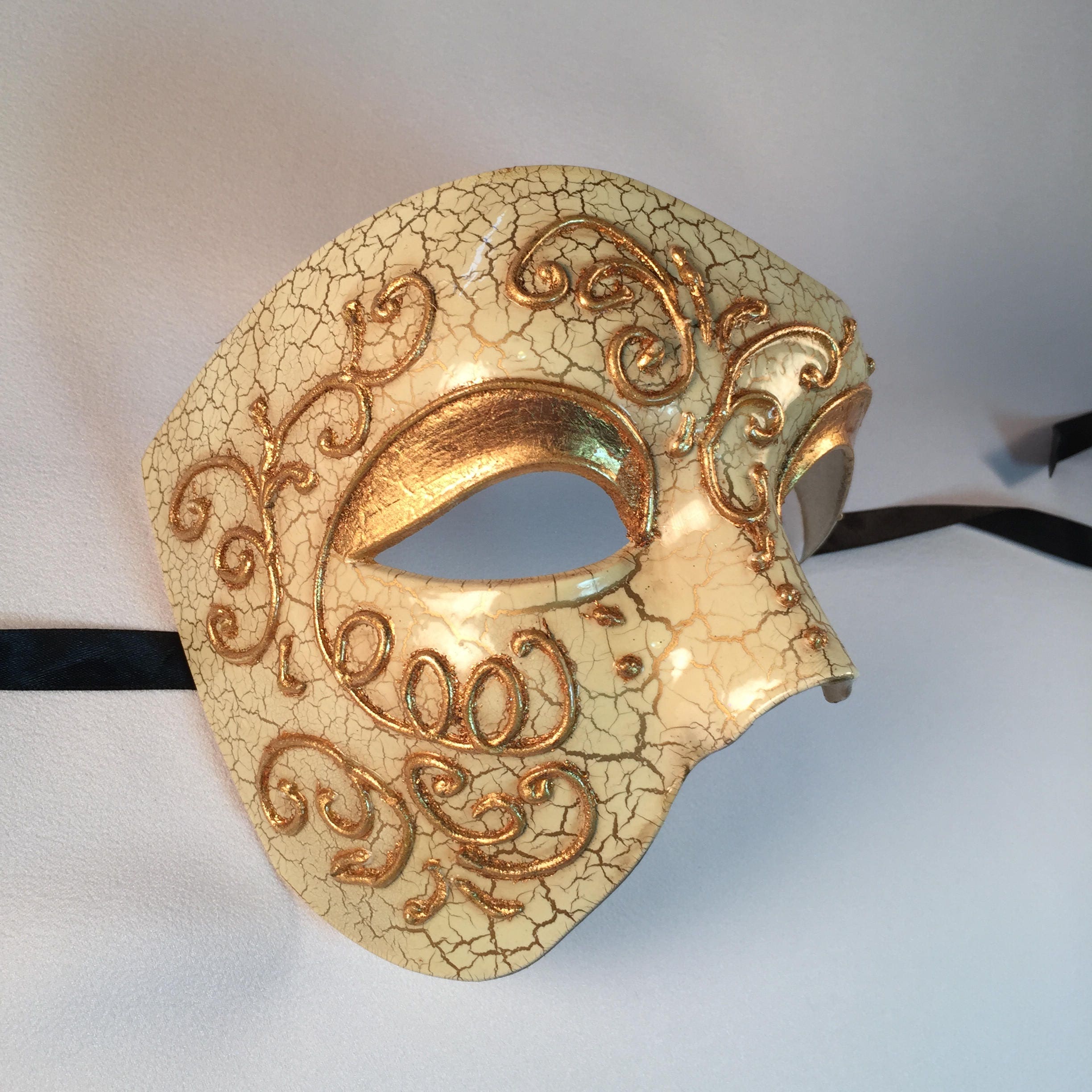 White Venetian Half Masks