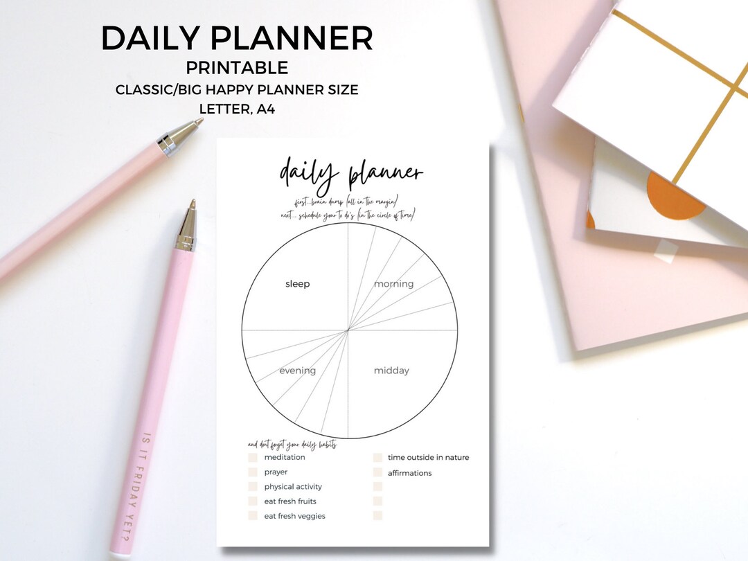 Circle of Time Daily Planner Printable for Happy Planner - Etsy