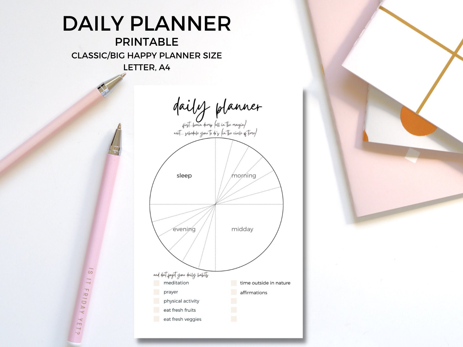 Circle of Time Daily Planner Printable for Happy Planner - Etsy