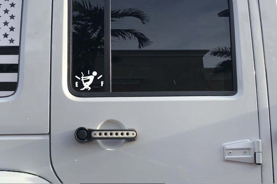 Almost Empty Gas Tank Vinyl Decal - Empty Fuel Gauge Guy Sticker - Low ...