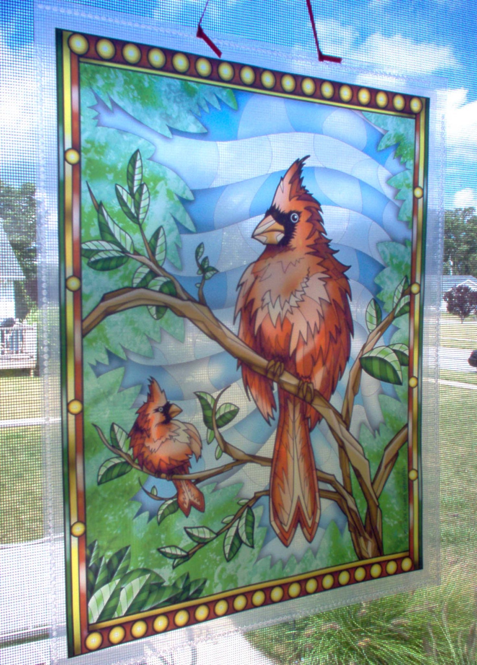 Cardinal Window Hanging Artwork "stained Glass" Digital Style ...