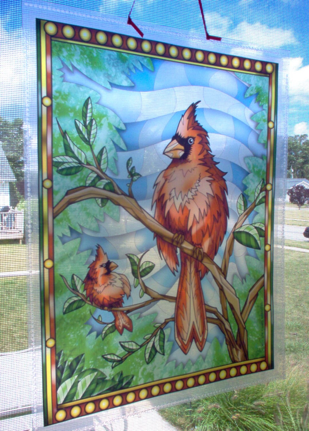 Cardinal Window Hanging Artwork "stained Glass" Digital Style ...