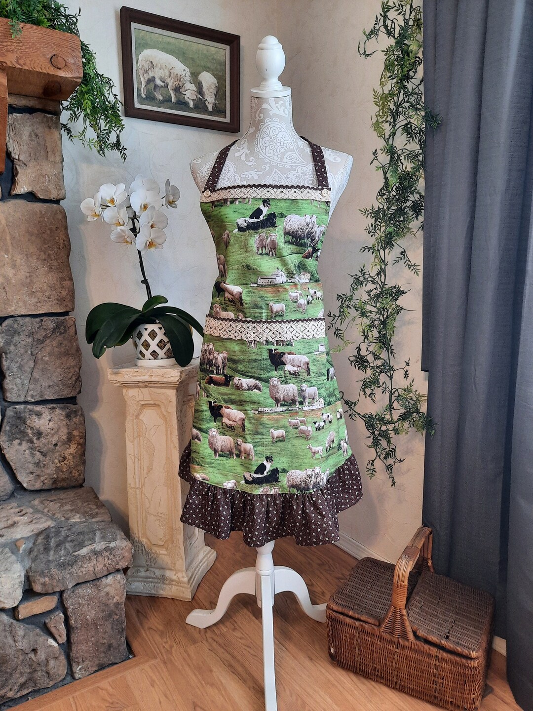 Sheep and Border Collies Cottagecore Apron - Etsy