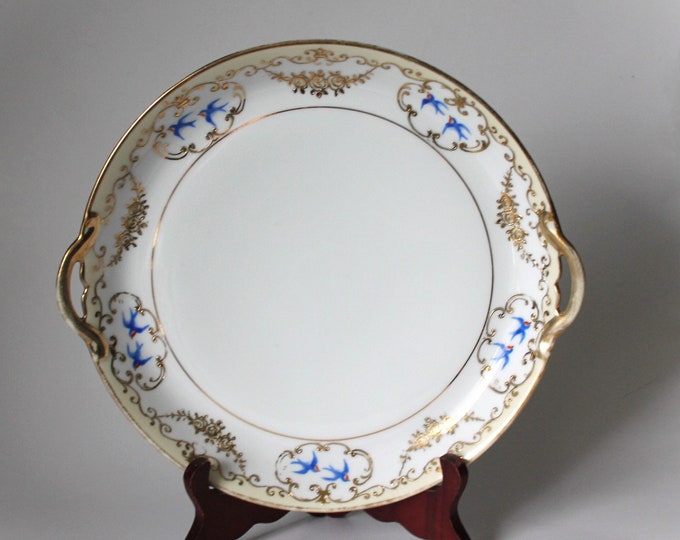 Cake Sandwich Plate Nippon Morimura Bluebirds Gold Pattern - Etsy