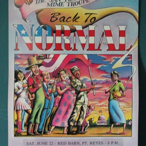 San Francisco Mime Troupe Poster 1991 Back to Normal - Etsy