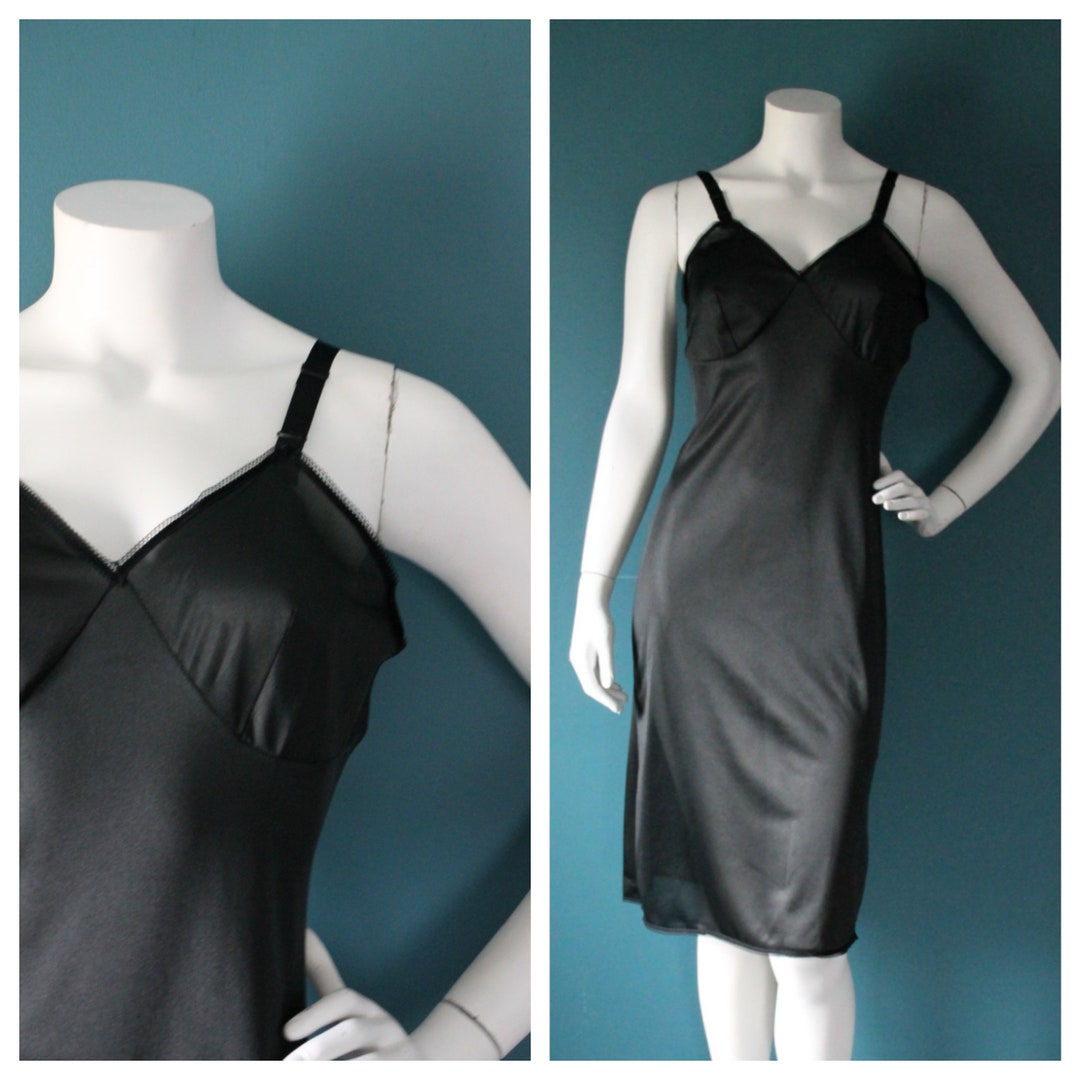 Vintage Black Full Dress Slip Baronet 1960's Size - Etsy