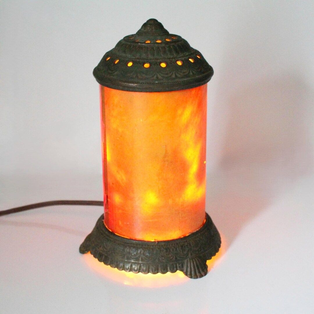 Antique Motion Lamp Forest Fire Scene in Action Company Heat Activated ...