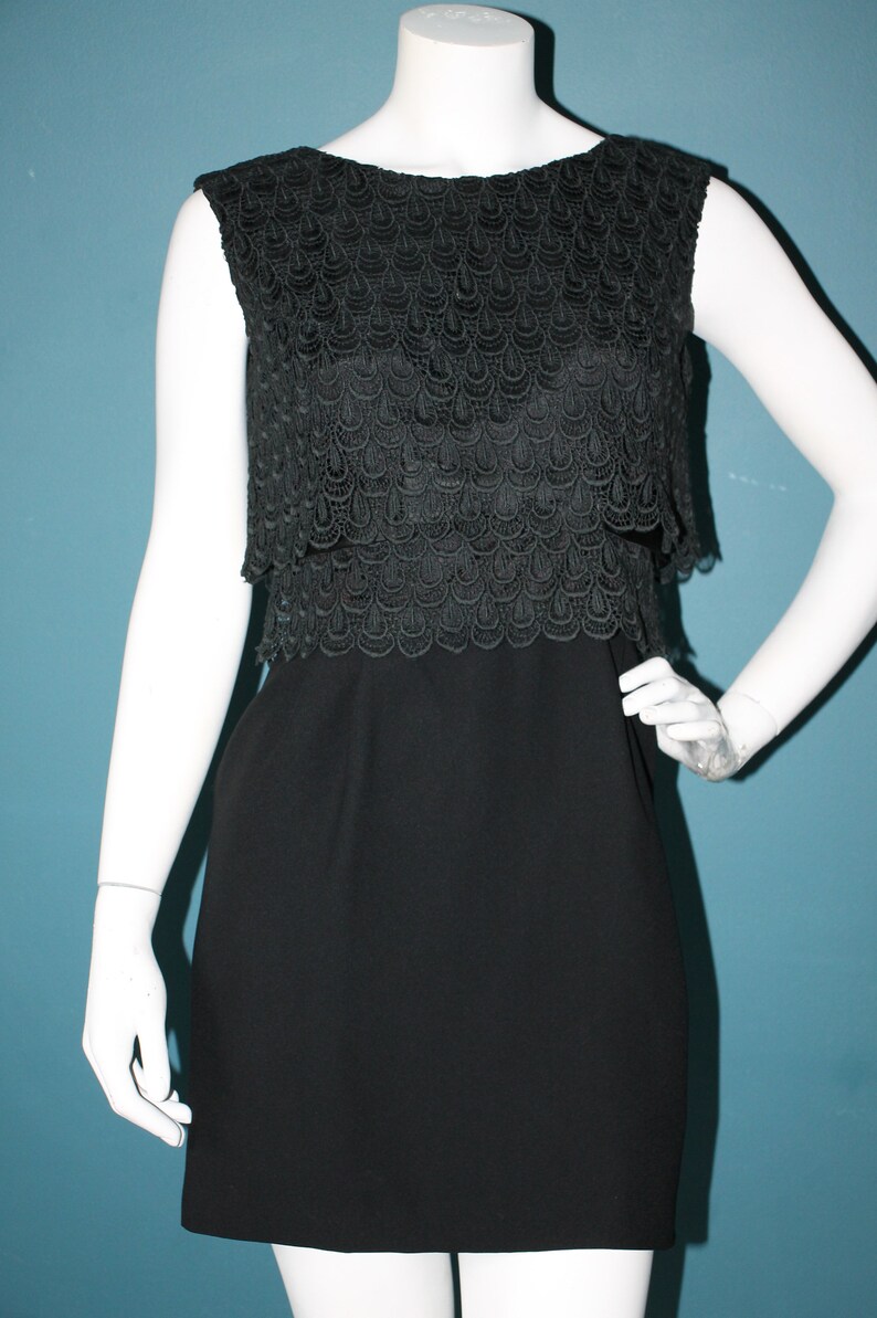 Vintage 1960's Black Mini Gogo Dress, Size Medium, Lace - Etsy