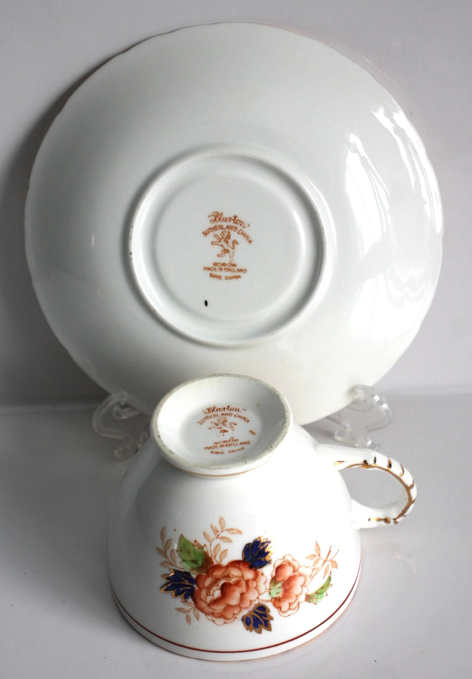 Blunton Teacup and Saucer Sutherland Bone China Pattern 1252 - Etsy