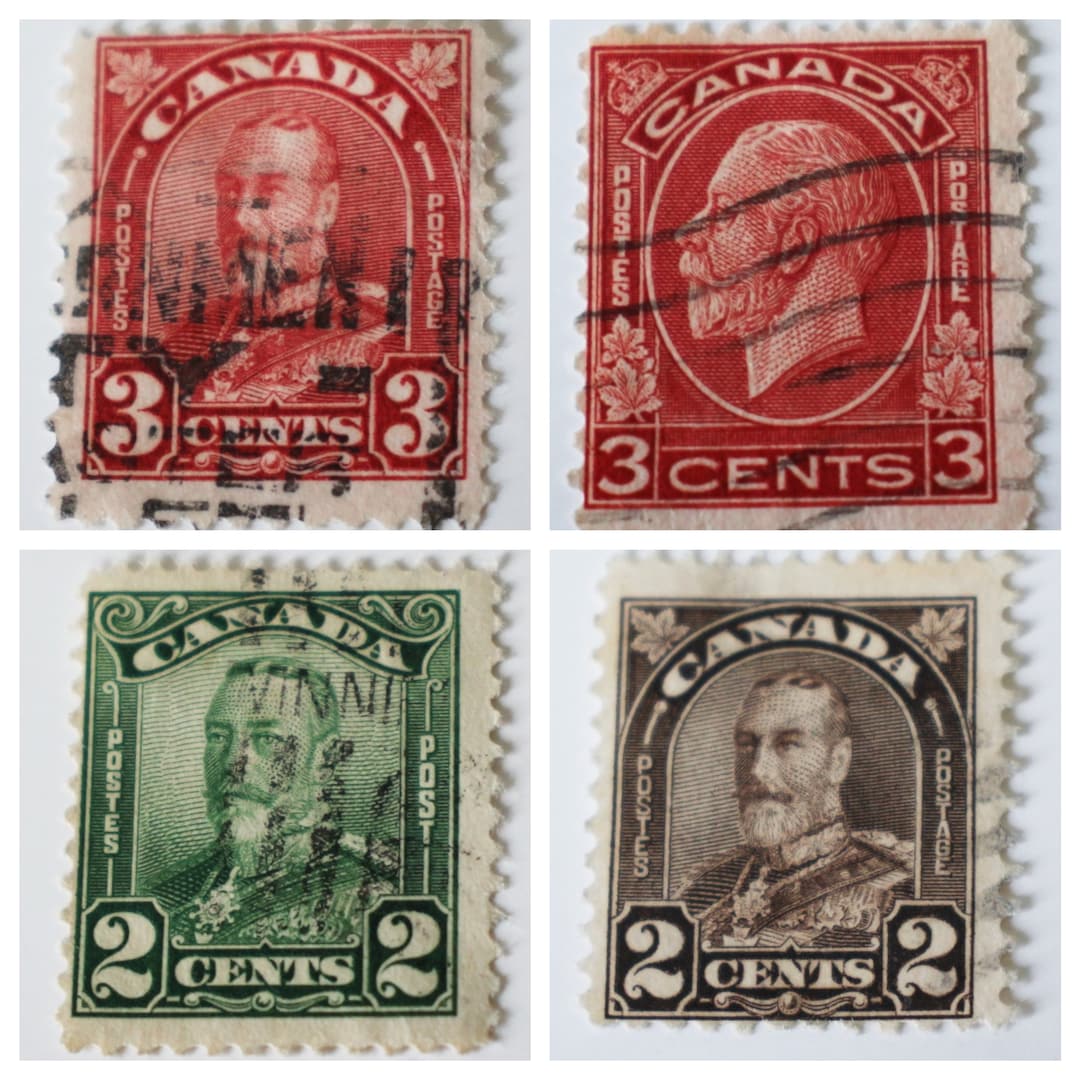 King George V Stamps 1930's Canada Postage Set of Four - Etsy