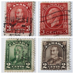 King George V Stamps 1930's Canada Postage Set of Four - Etsy