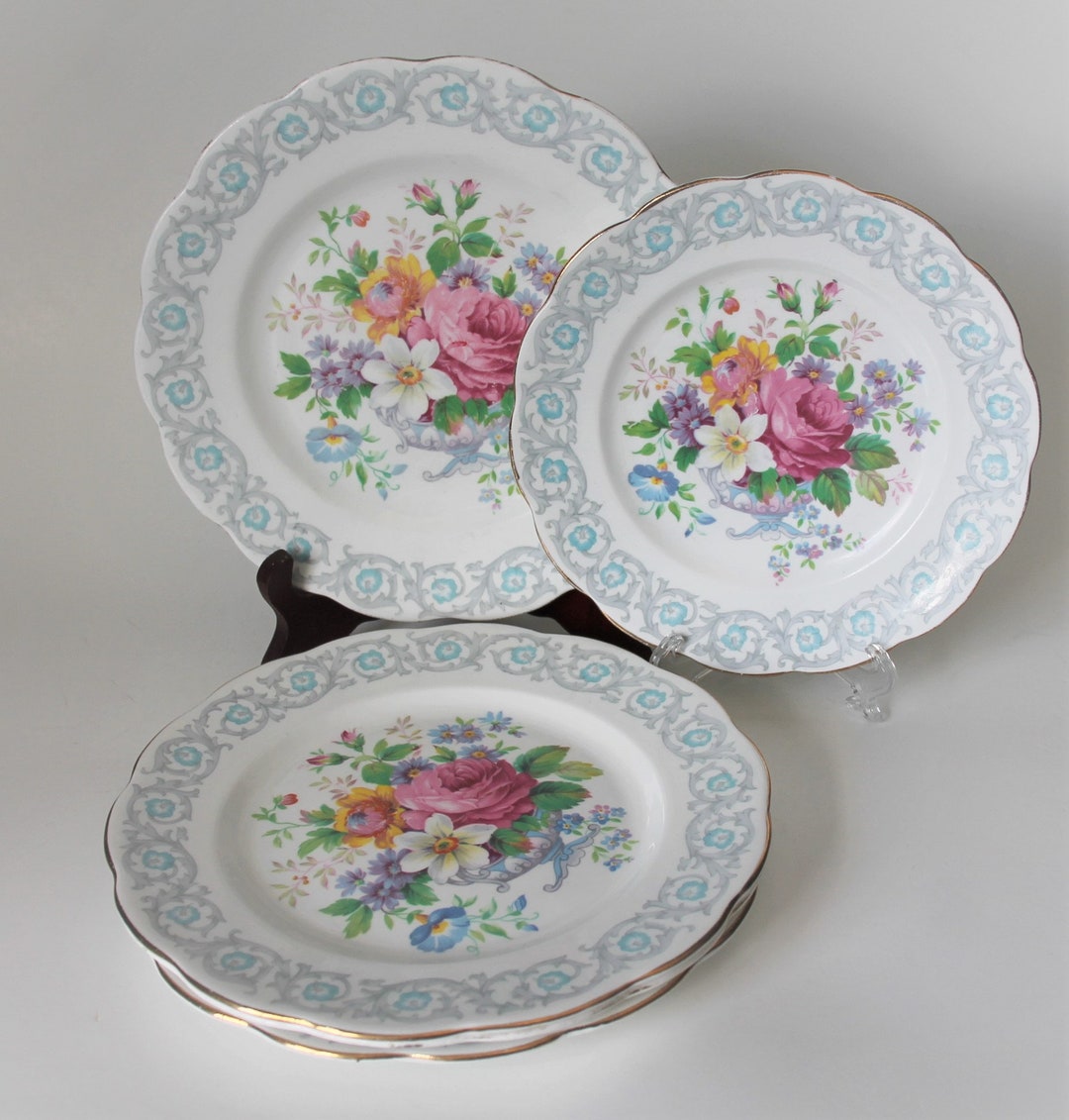 Royal Albert Plates, Fragrance Pattern, 7 and 8 Inch, 1940's China ...