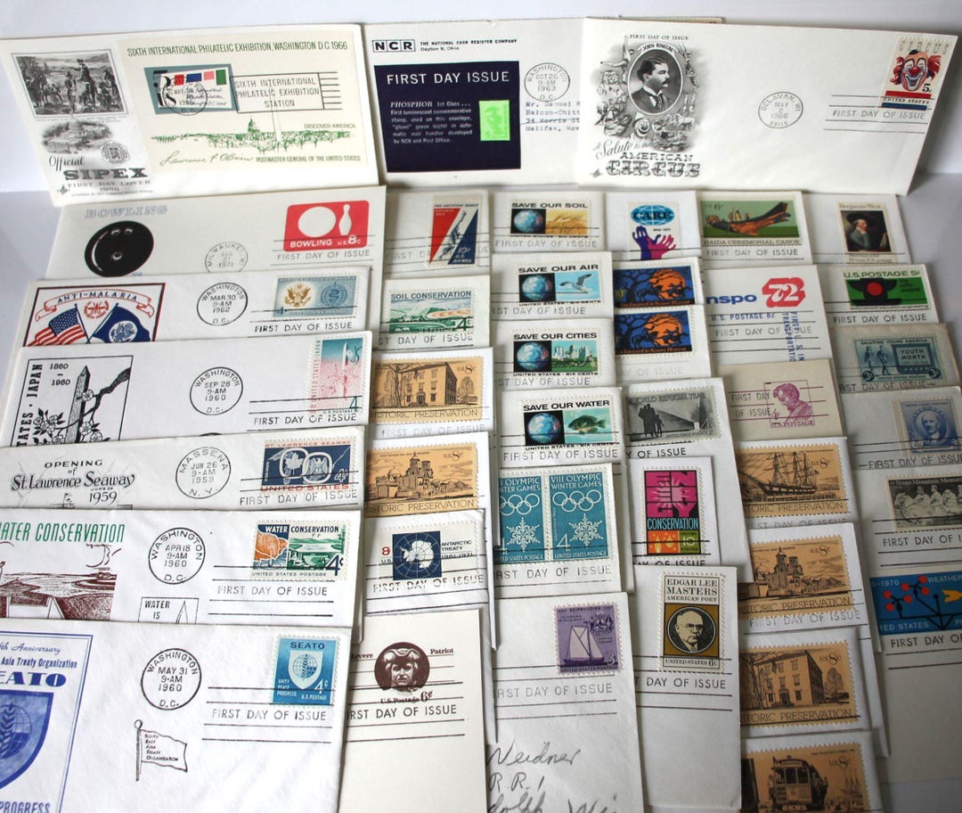 US Stamps First Day Issues Covers From 1940 to 1975 - Etsy