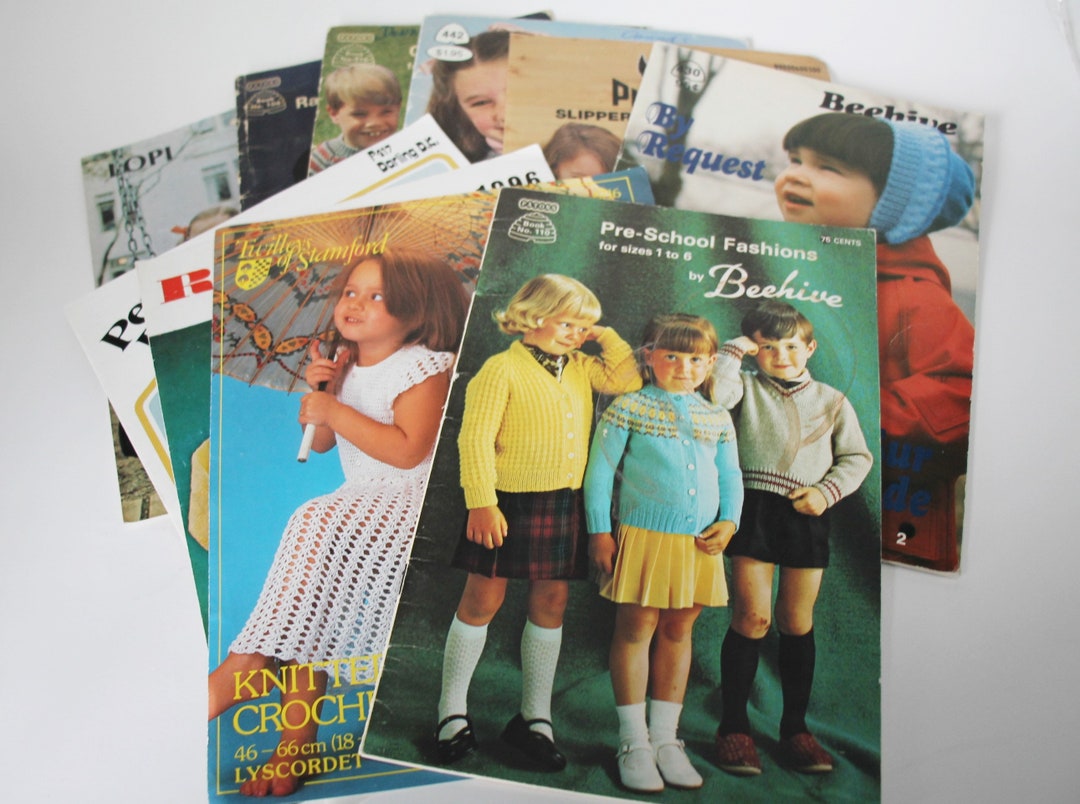 Vintage Children's Knitting Patterns Books Lot of 11 1980's - Etsy