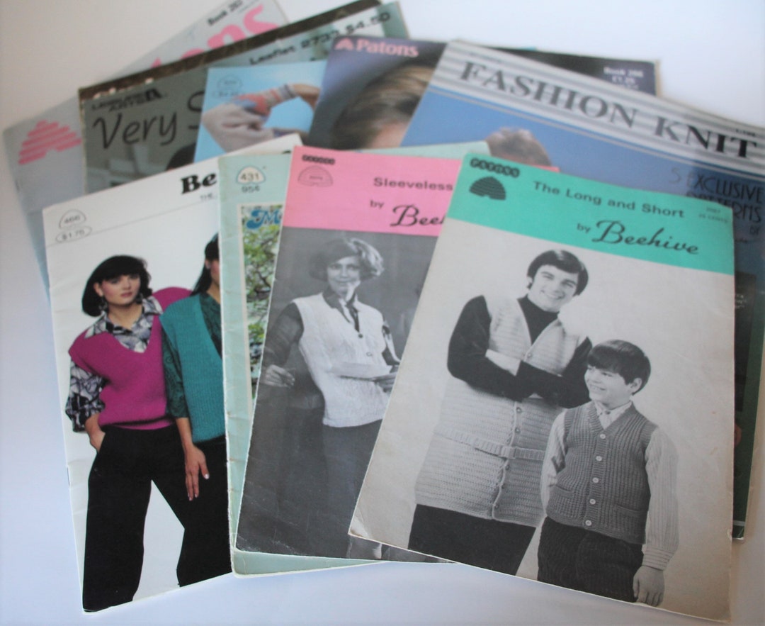 Vintage Knitting Pattern Books Lot of 12 Sweater Cardigan Vest 1960's ...