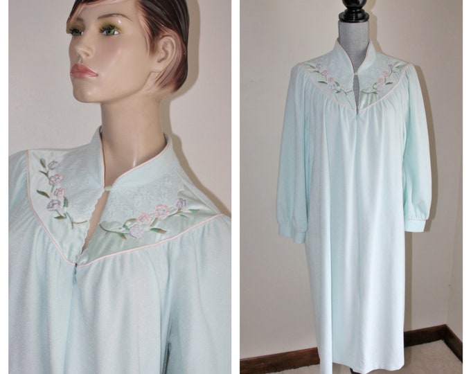 Vintage Aqua Robe Vanity Fair Size Large - Etsy