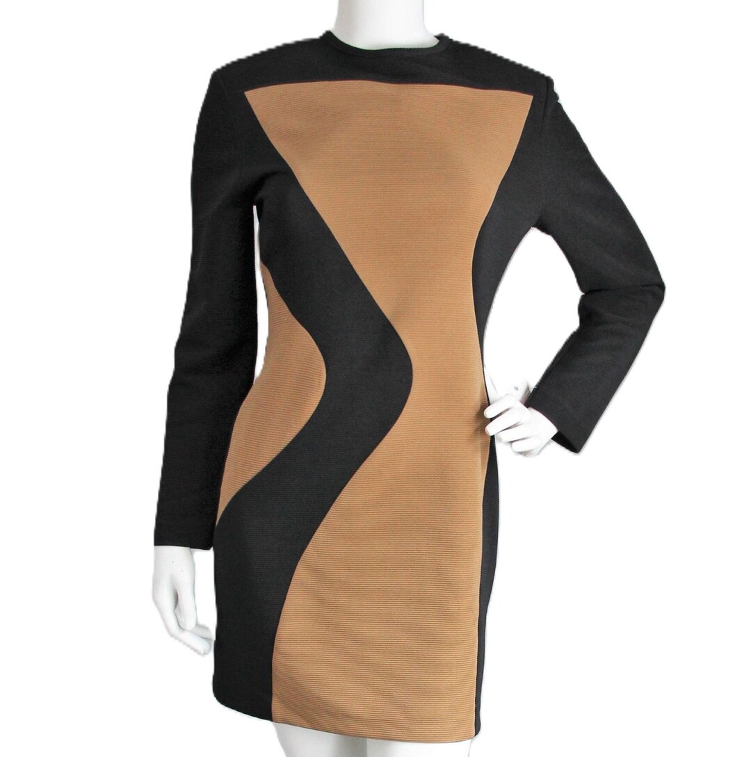 Vintage 1980's Black Tan Mod Dress Joseph Ribkoff Size 6 - Etsy