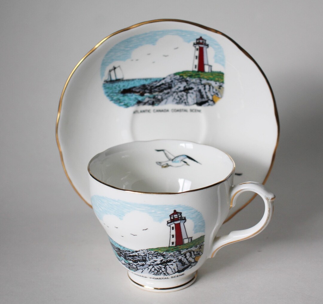 Teacup and Saucer Duchess Bone China Atlantic Canada Coast - Etsy
