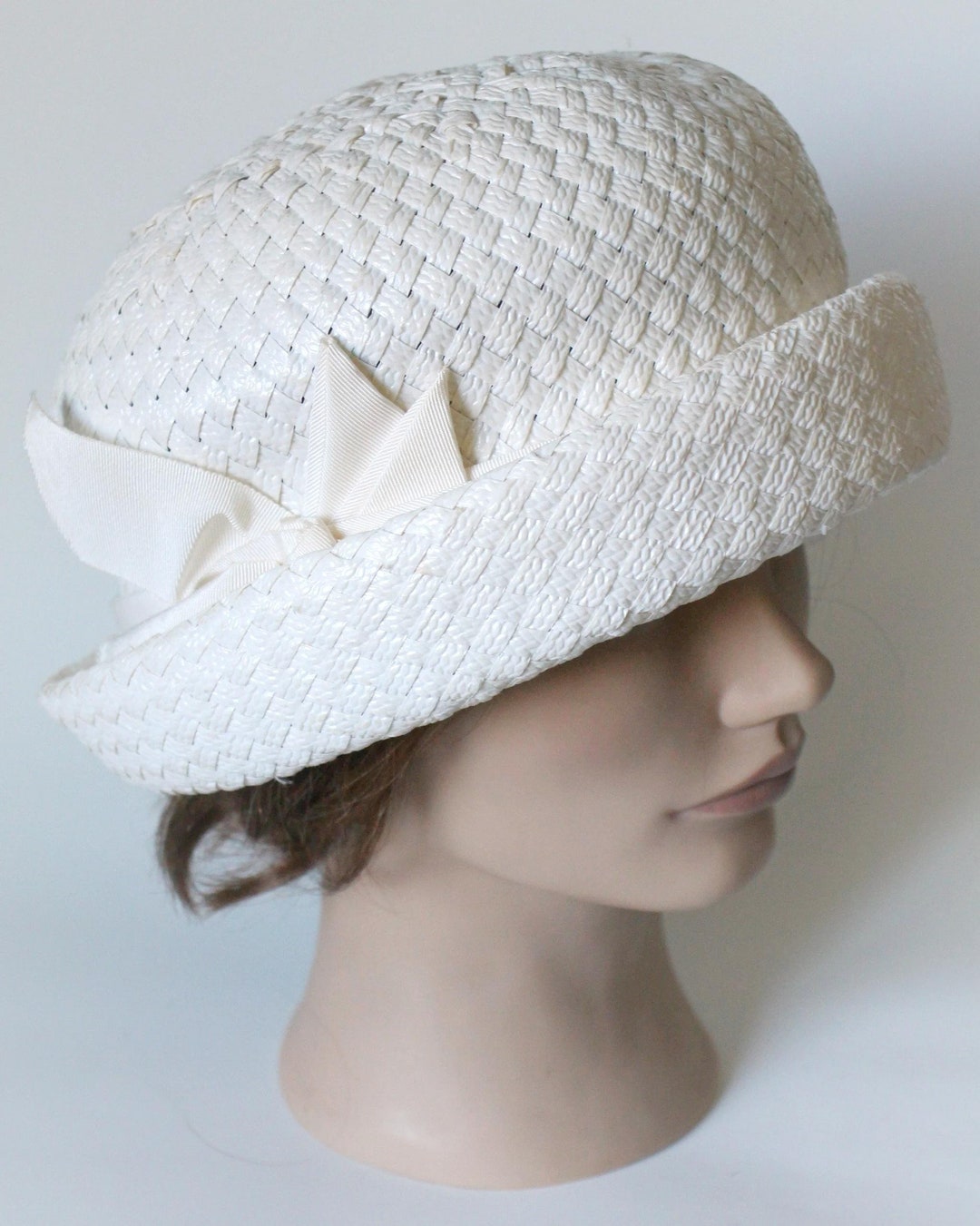 Bowler Hat, 21 Inch, off White Raffia, Vintage 1960's - Etsy