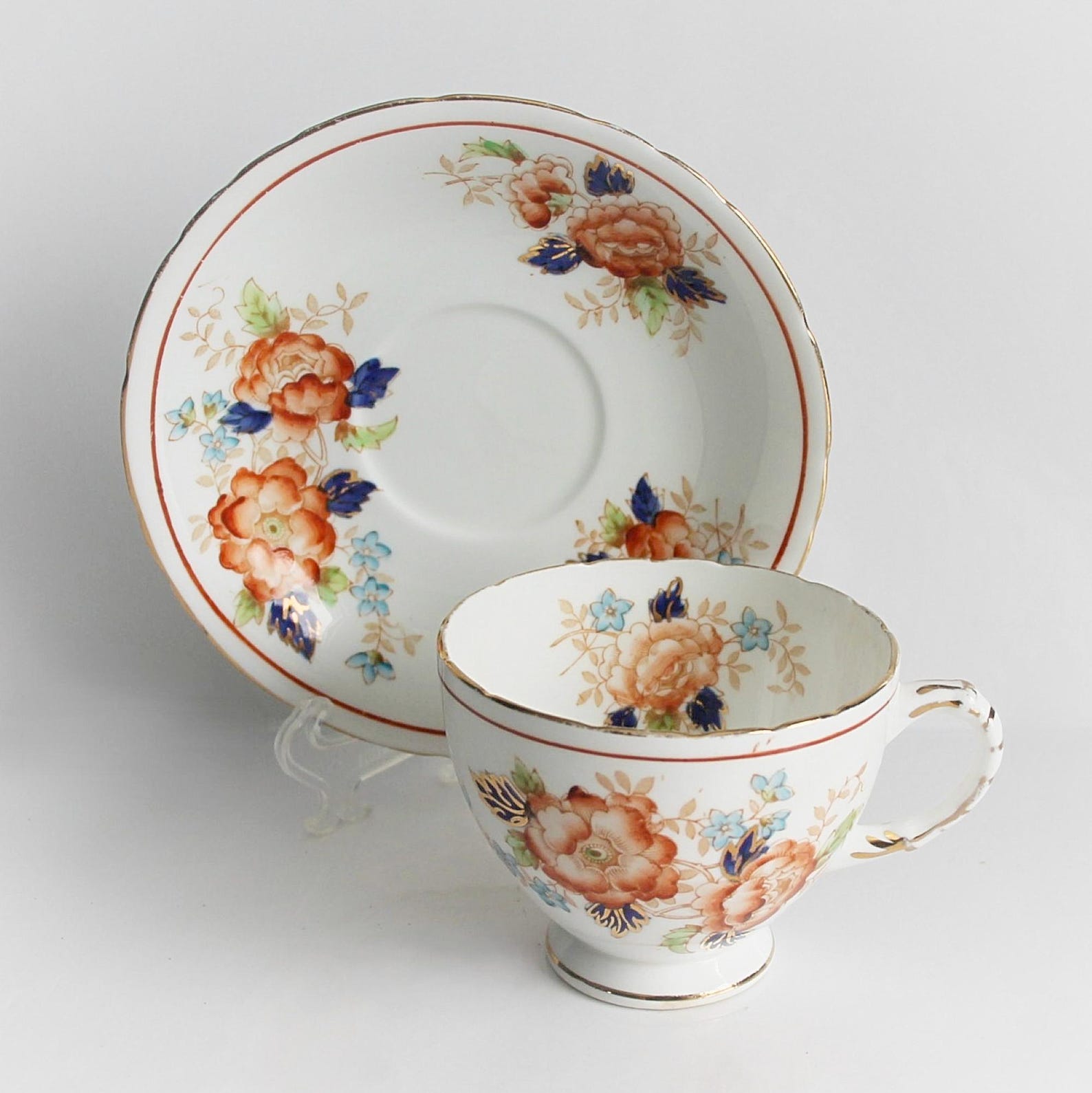 Blunton Teacup and Saucer Sutherland Bone China Pattern 1252 - Etsy
