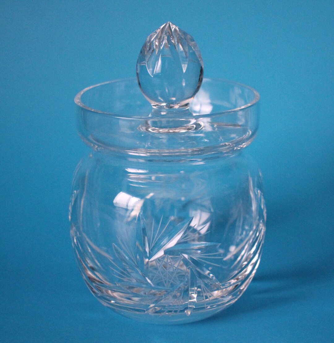 Crystal Jam Jar Pinwheel Pattern With Lid Honey Pot - Etsy