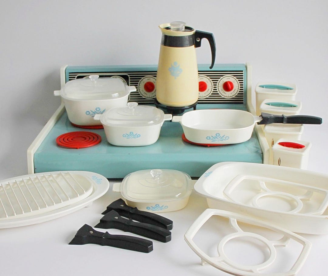 Vintage Corning Ware Toy Kitchen Set With Stove Top - Etsy