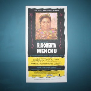 Vintage Poster Rigoberta Menchu 1993 Berkeley Speaking Appearance - Etsy