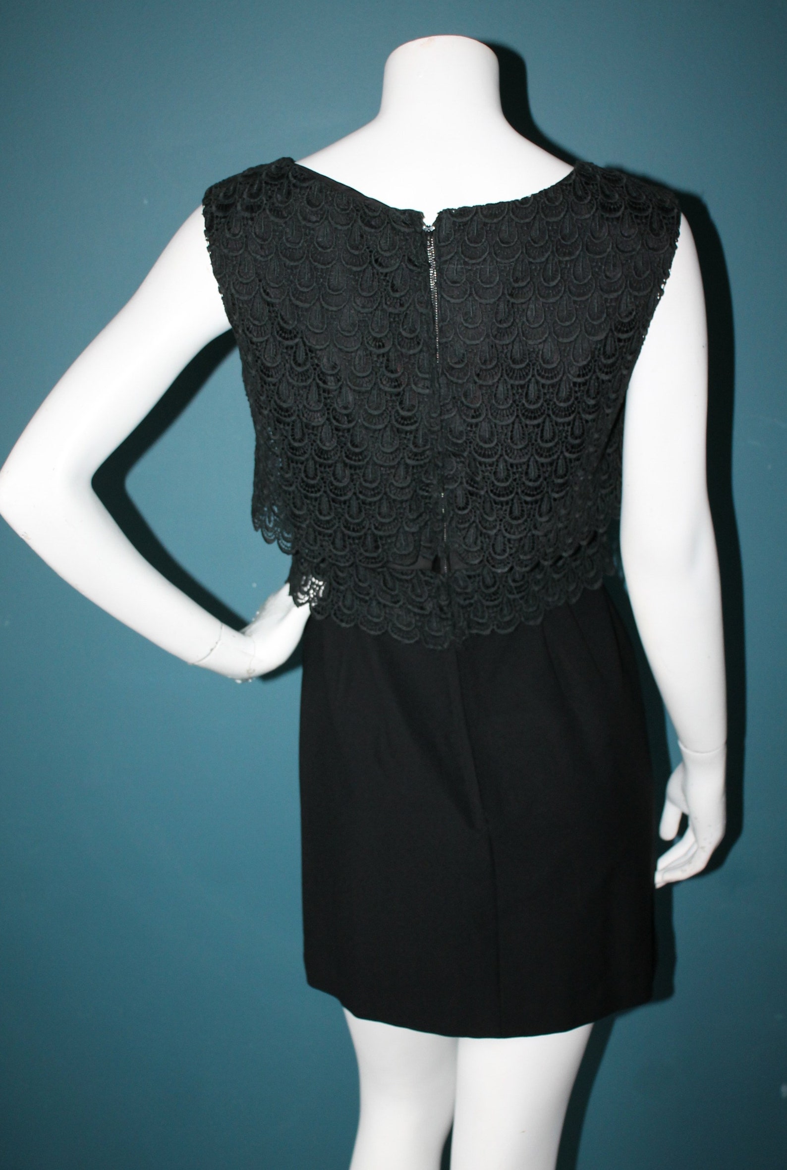 Vintage 1960's Black Mini Gogo Dress, Size Medium, Lace - Etsy