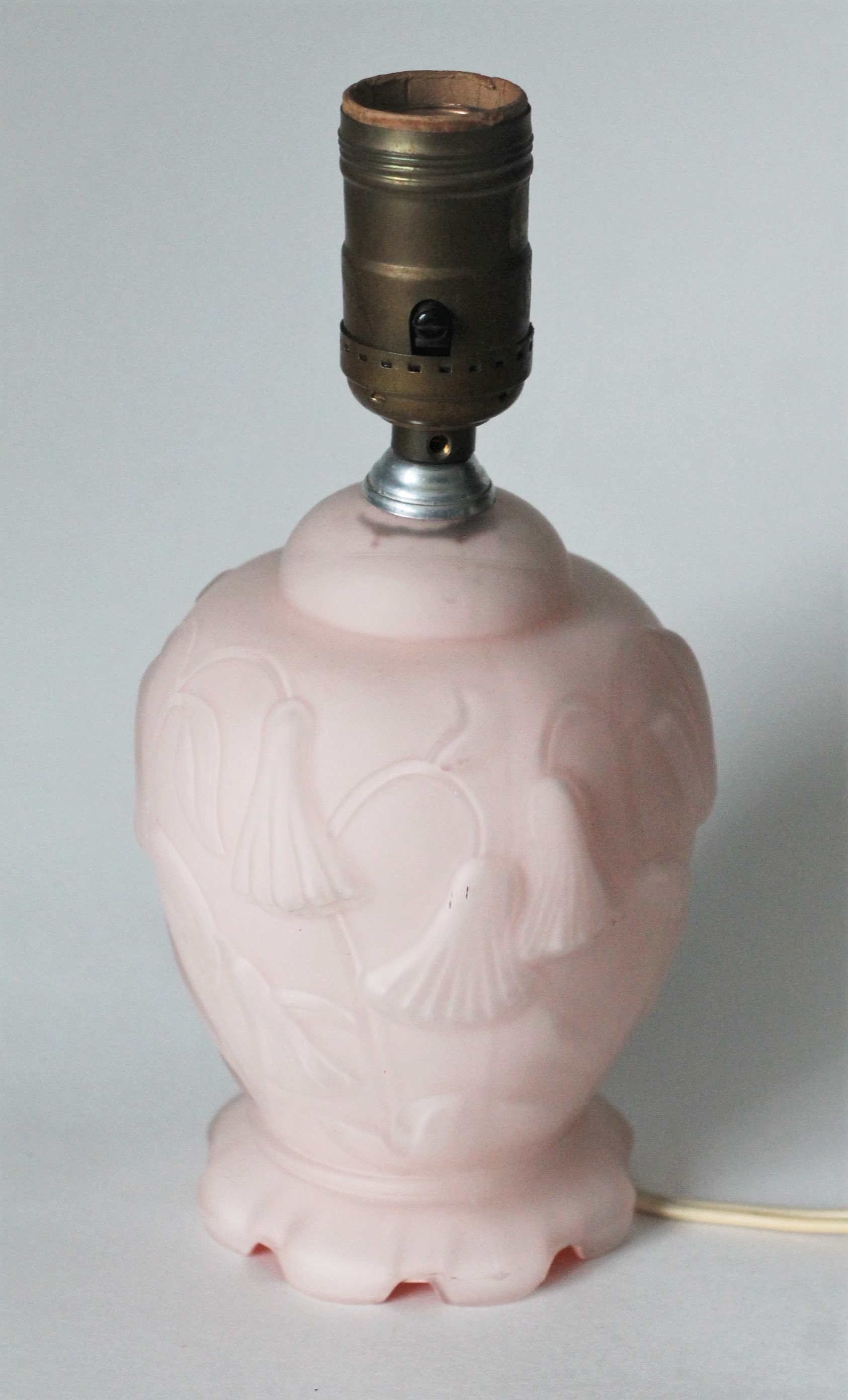 Pink Glass Table Lamp Johnson Lazare Mid Century Bedroom - Etsy