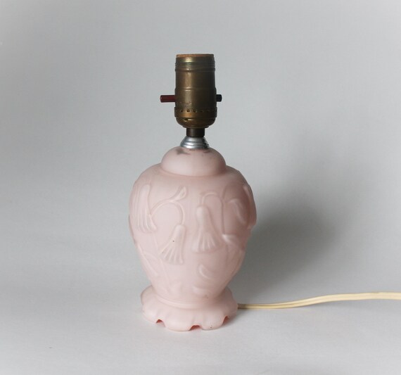 Pink Glass Table Lamp Johnson Lazare Mid Century Bedroom - Etsy