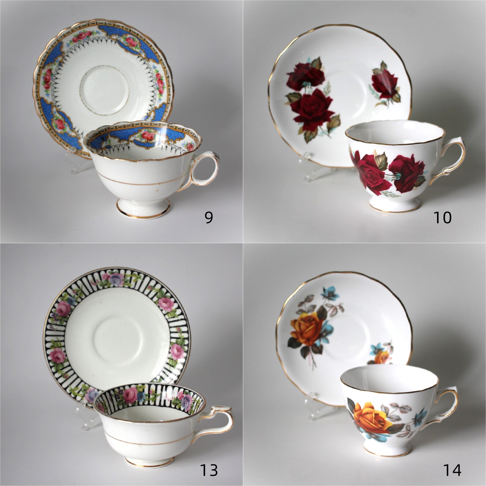 Choice of Teacups and Saucers, Your Pick, Sold by the Set - Etsy