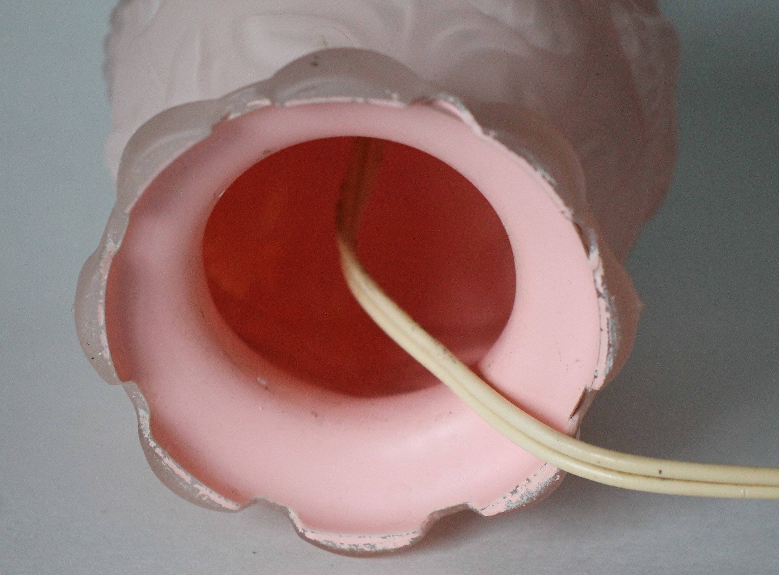 Pink Glass Table Lamp Johnson Lazare Mid Century Bedroom - Etsy