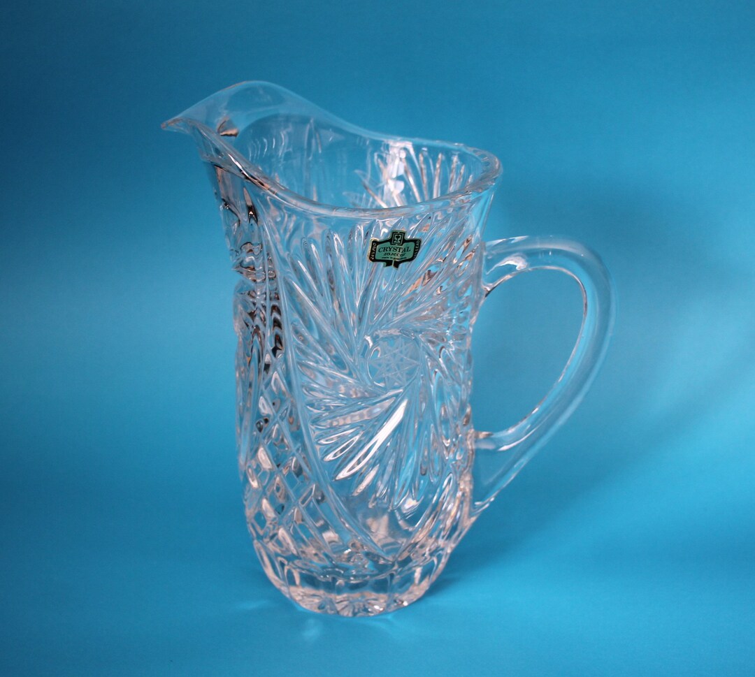 Crystal Pitcher Zajecar Pinwheel Pattern 8 Inch Jug Ewer - Etsy Australia