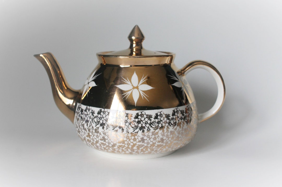 Vintage 1950's Gold Luster Teapot, Gibson VV807D - Etsy