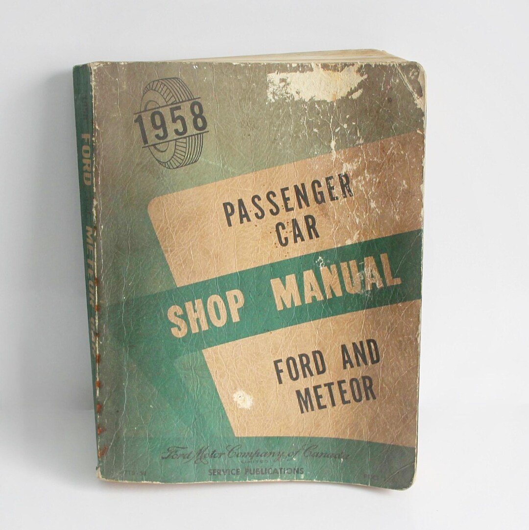 Ford and Meteor Shop Manual 1958 Edition Vintage Car Book - Etsy