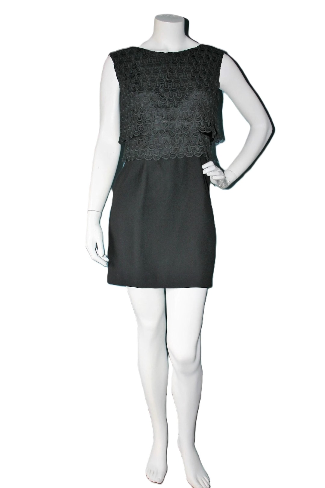 Vintage 1960's Black Mini Gogo Dress, Size Medium, Lace - Etsy