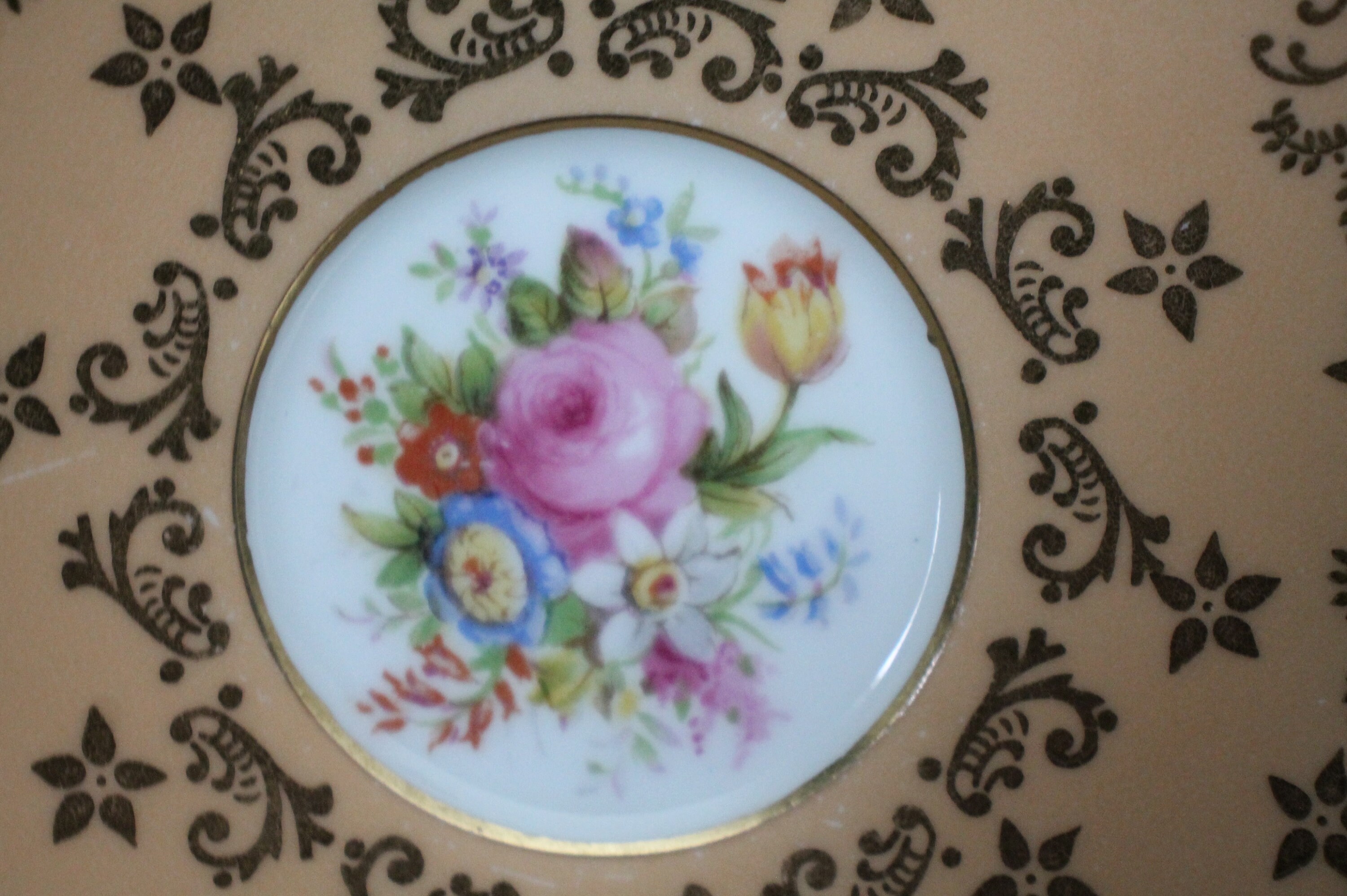 Foley Teacup and Saucer Pattern 3582 Peach Gold Filigree | Etsy