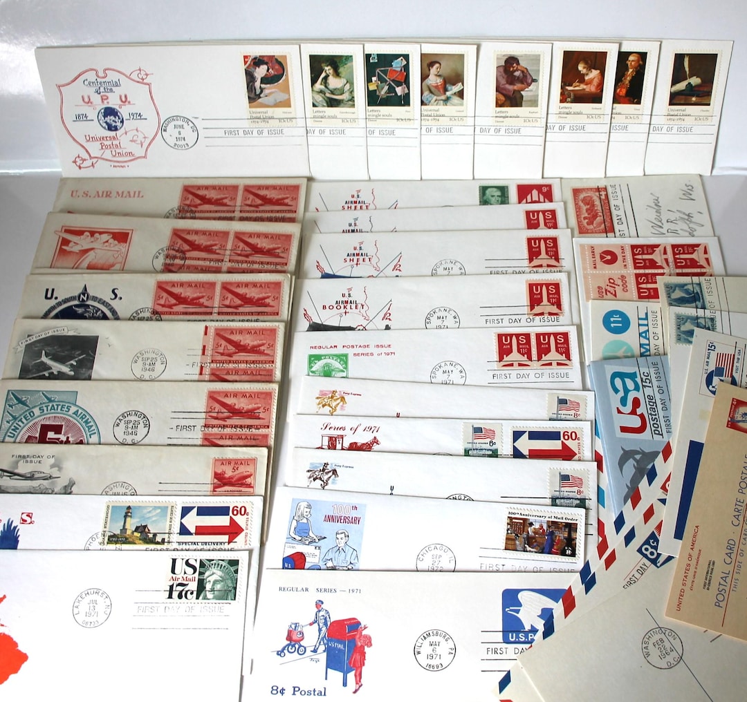 Stamp Set USPS First Day Issues Covers Postal Service Air Mail - Etsy
