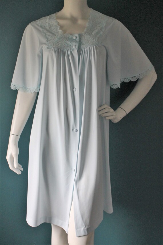 Vintage Blue Nightgown, Short Robe, Lorraine, Size Sm… - Gem